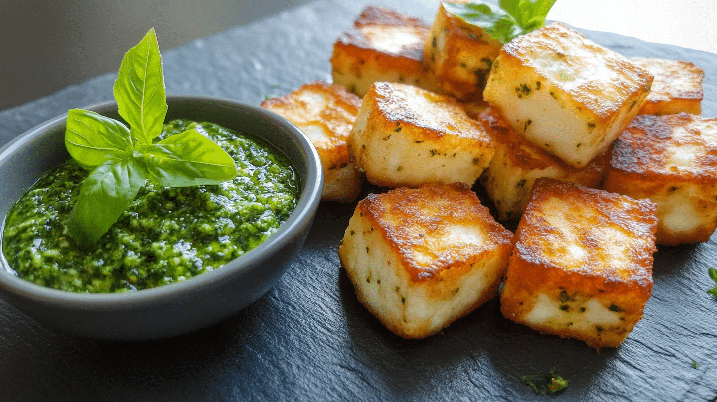 7 Irresistible Reasons to Love Crispy Halloumi Bites with Creamy Pesto Dip
